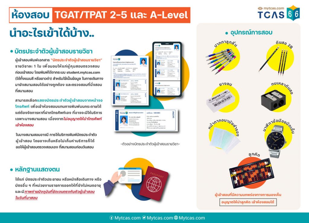 TGAT/TPAT 66 นำอะไรเข้าห้องสอบได้บ้าง - การแต่งกาย